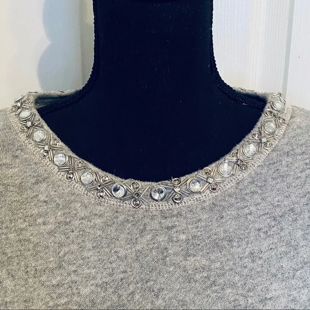 Rebecca Taylor | Tops | Rebecca Taylor Jeweled Neck Side Zip Cozy Top ...